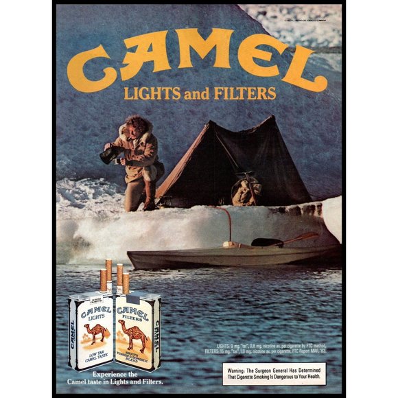 Camel | Art | 984 Camel Cigarettes Vintage Print Ad Winter Pack Ice ...